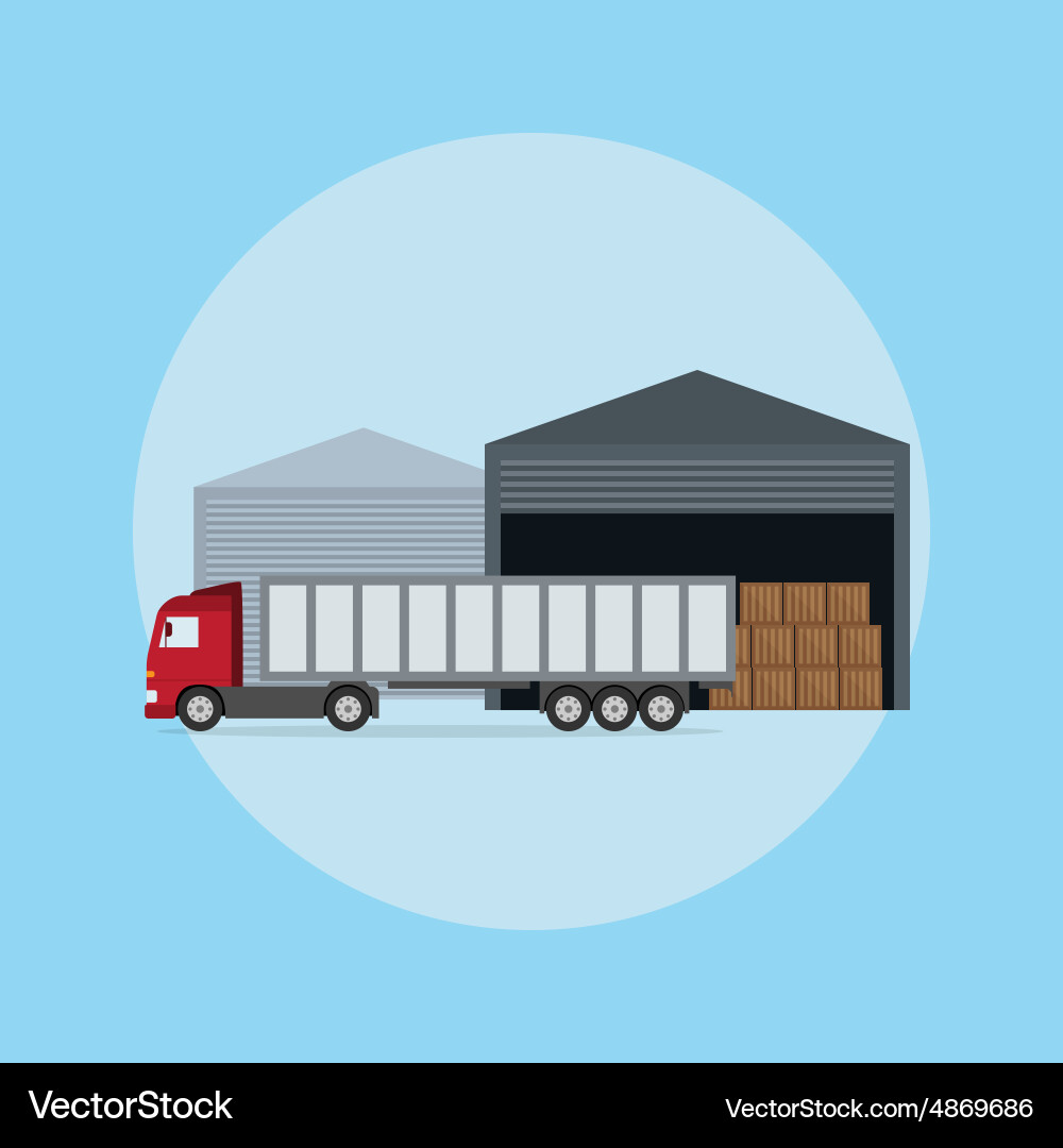 Truck loading Royalty Free Vector Image - VectorStock
