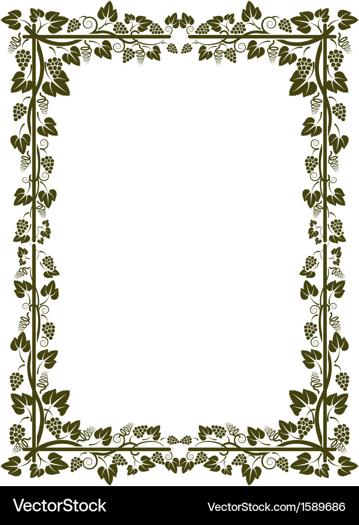 Vine frame Royalty Free Vector Image - VectorStock