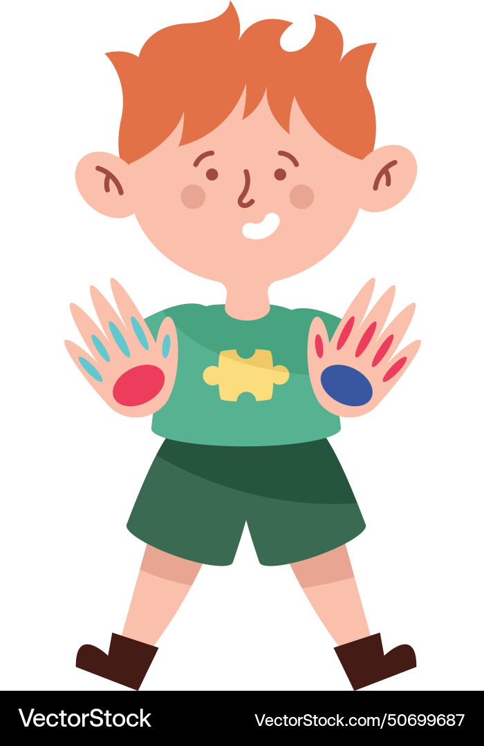 Autism boy cartoon Royalty Free Vector Image - VectorStock