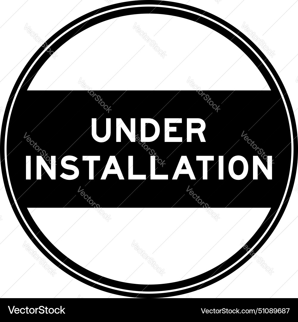 Black color round seal sticker in word under Vector Image