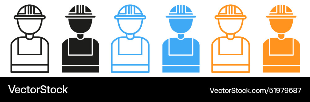 Construction workforce icon with safety helmet Vector Image