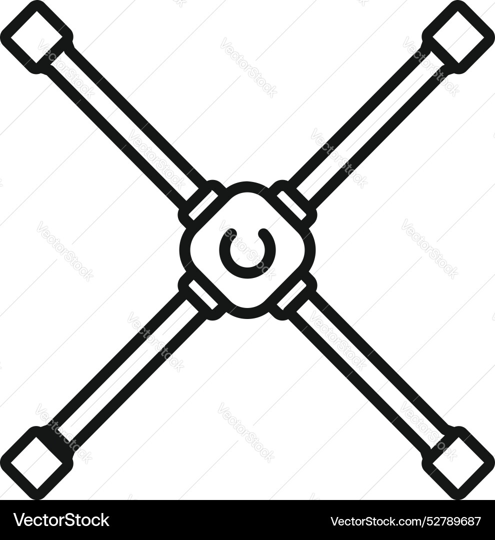 Cross wrench tool for unscrewing nuts being used Vector Image