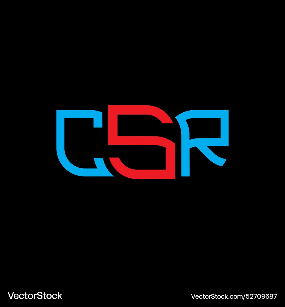 Csr logo design simple and modern Royalty Free Vector Image
