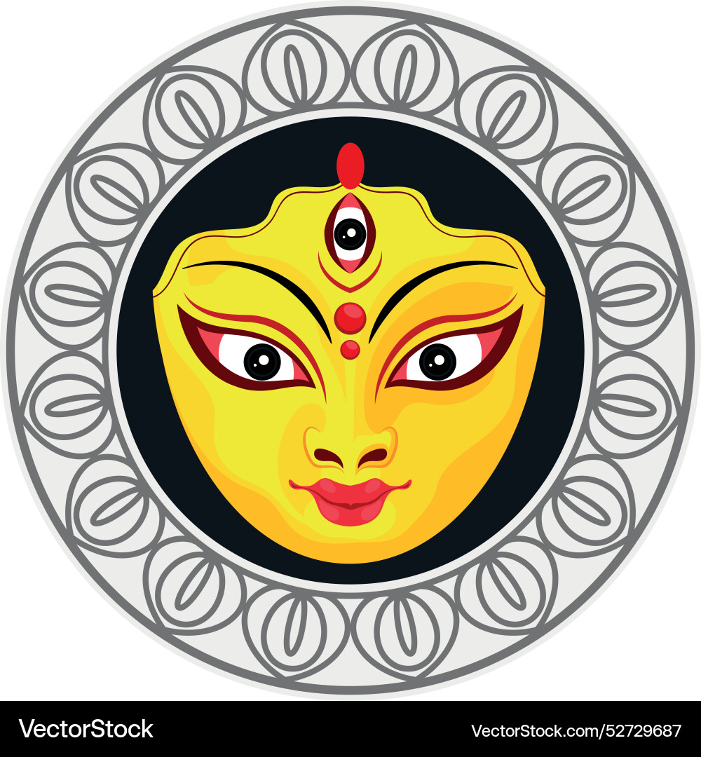Goddess durga face in happy navratri Royalty Free Vector