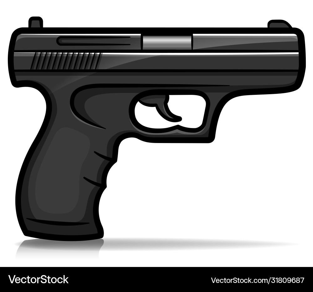 Hand gun cartoon isolated Royalty Free Vector Image