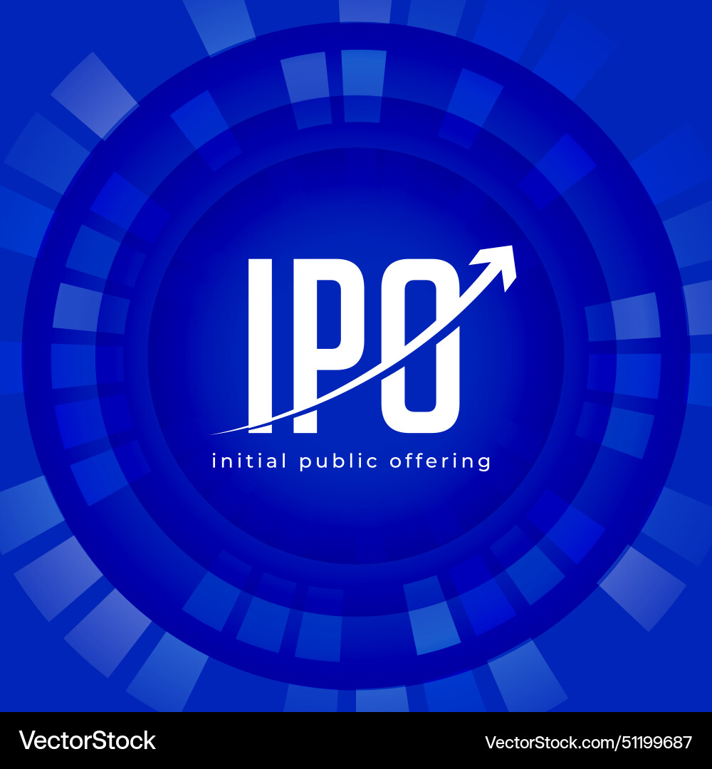 Ipo initial public offering background for Vector Image