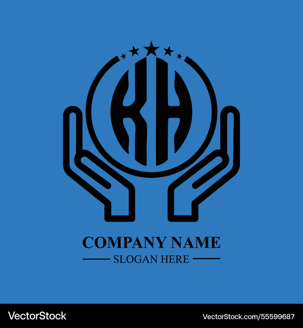 Kh initials modern logo design featuring held Vector Image