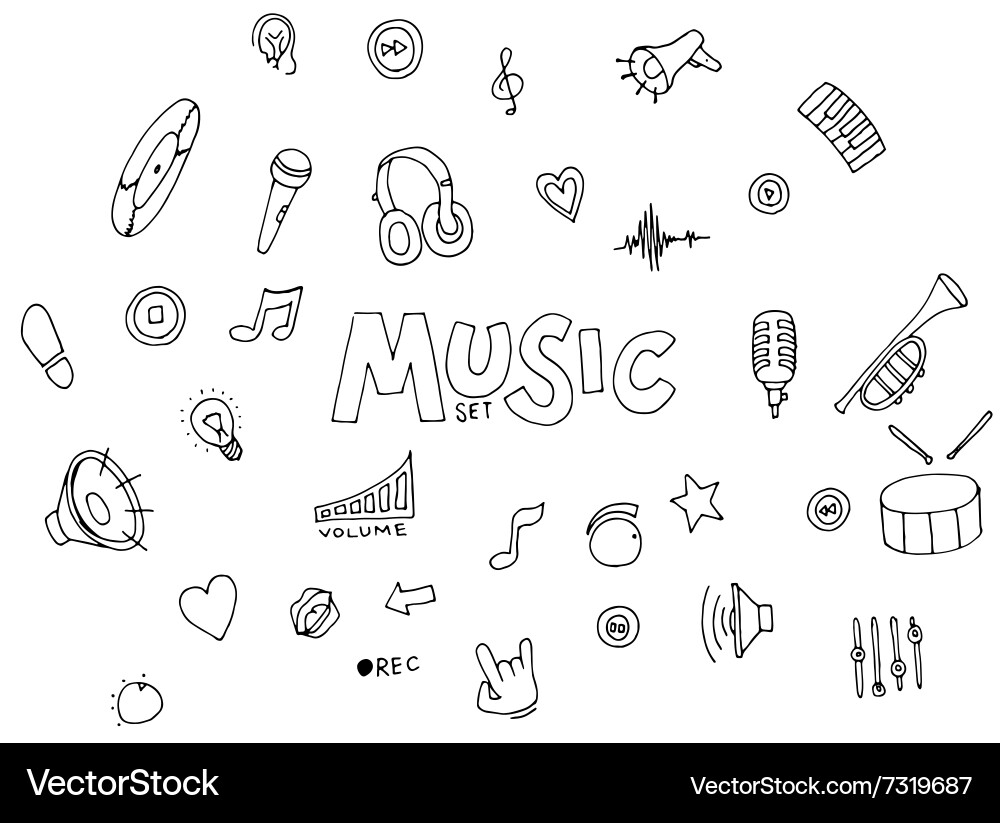 Music - doodles collection Royalty Free Vector Image