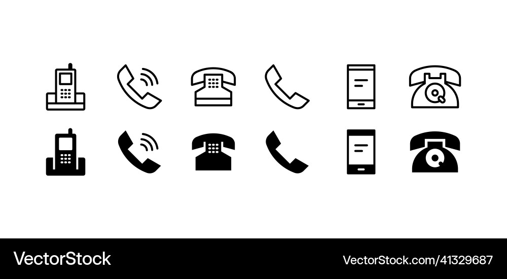 Phone icon set Royalty Free Vector Image - VectorStock