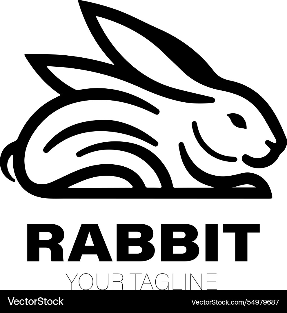 Rabbit logo design brand Royalty Free Vector Image