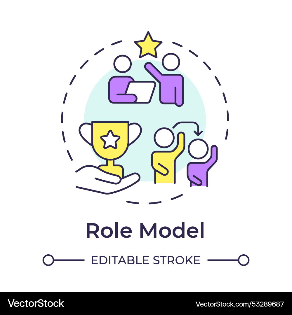 Role model multi color concept icon Royalty Free Vector