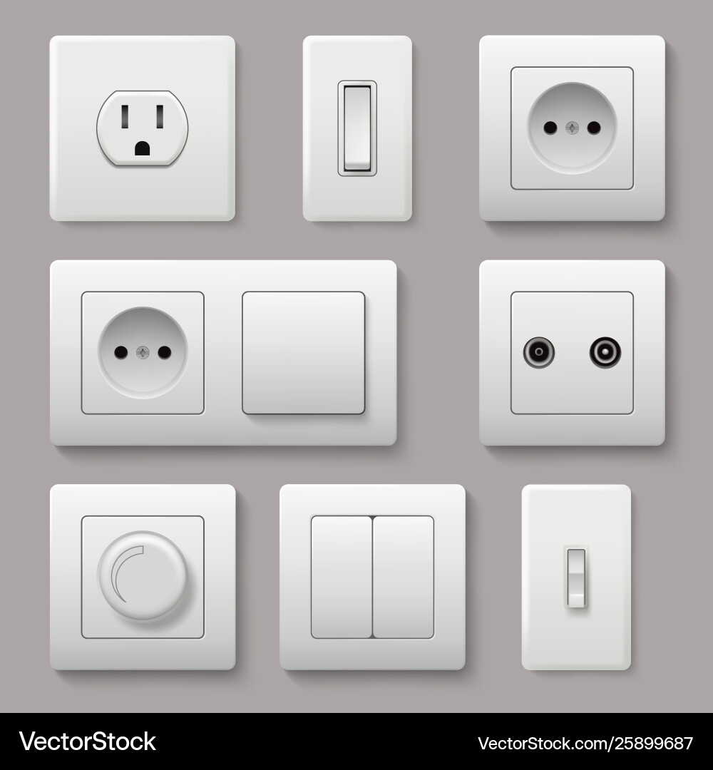 Wall switch power electrical socket electricity Vector Image