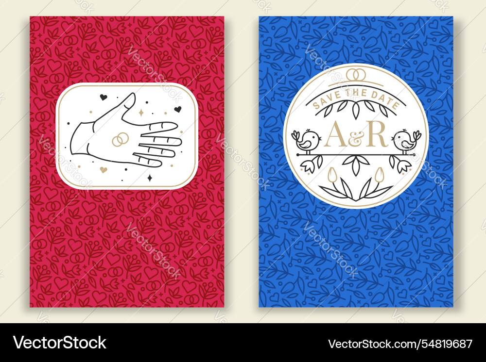 Wedding invitation card flyer poster banner Vector Image