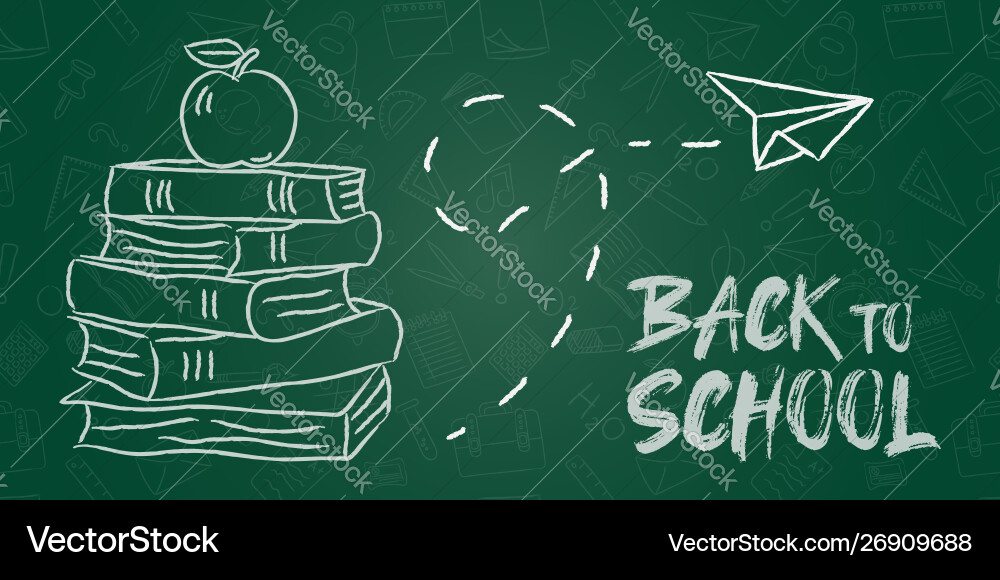 Back to School Chalkboard Banner Royalty Free Vector Image