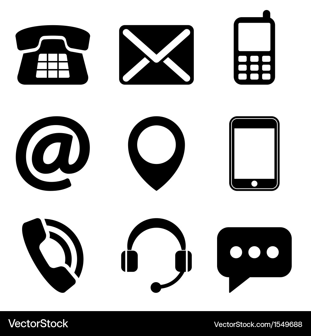 Contact us icons Royalty Free Vector Image - VectorStock