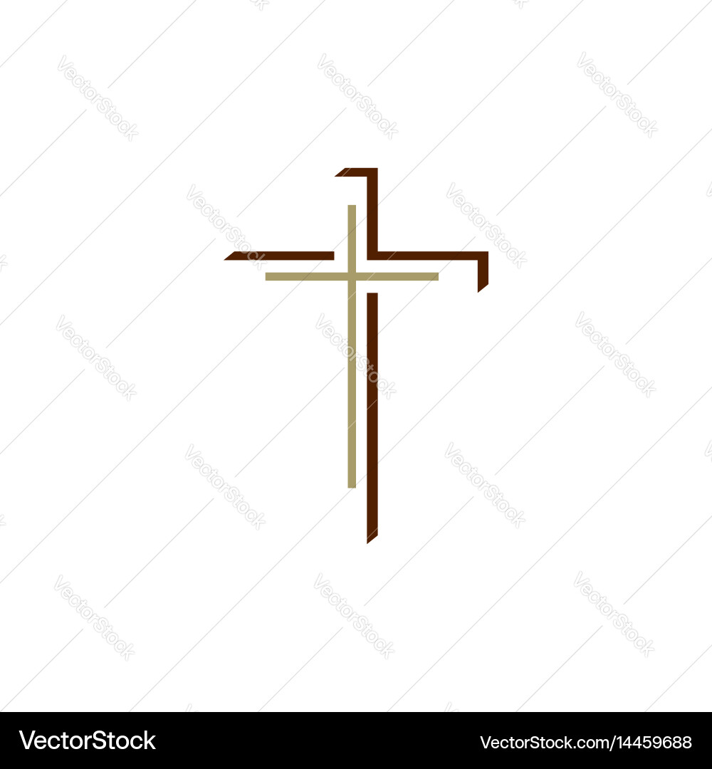Cross of jesus with shadow Royalty Free Vector Image