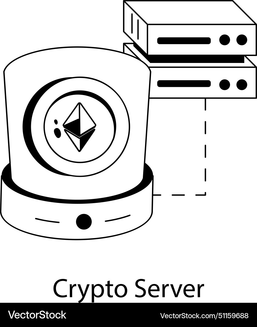 Crypto server Royalty Free Vector Image - VectorStock