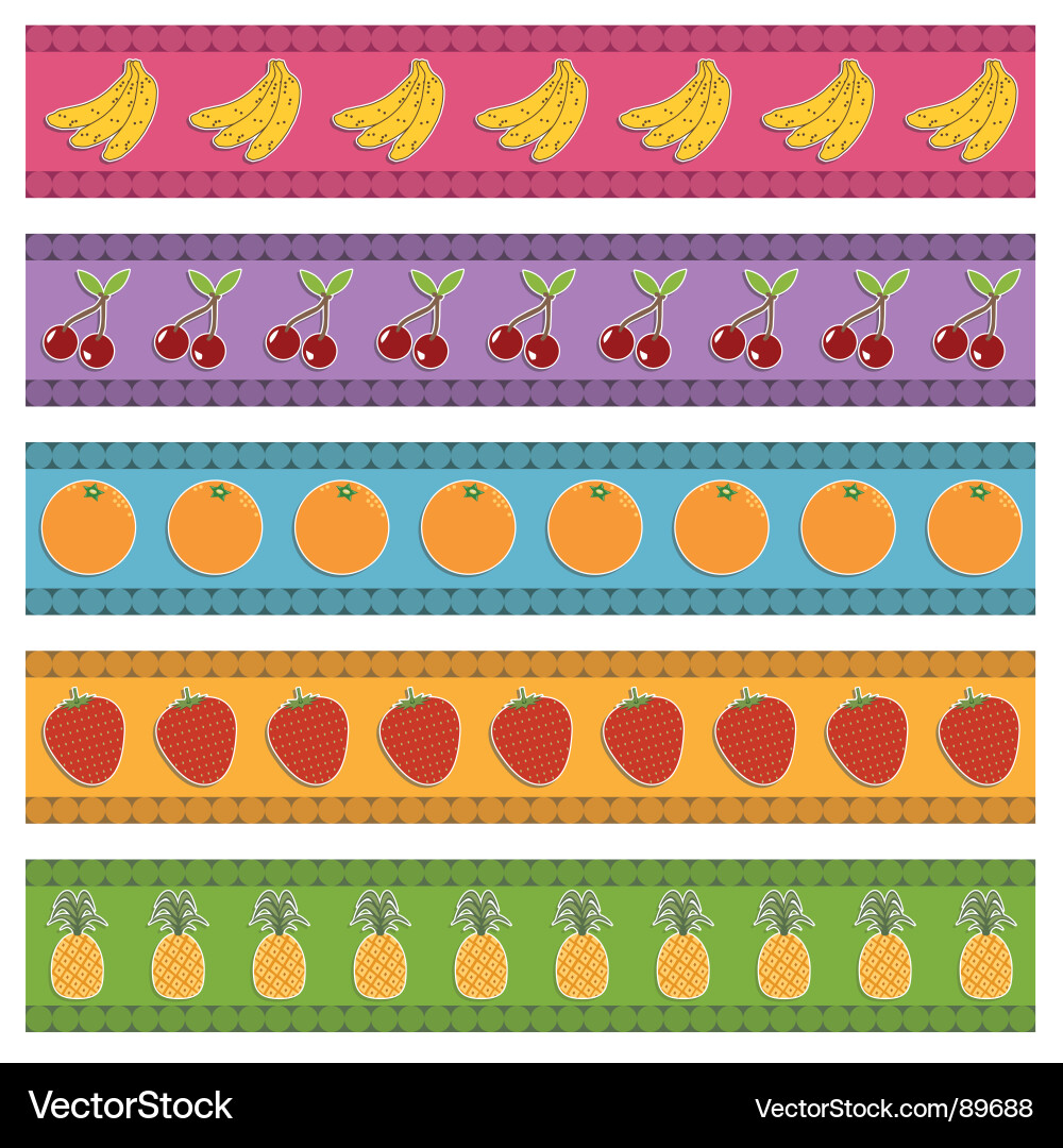 Fruit borders Royalty Free Vector Image - VectorStock