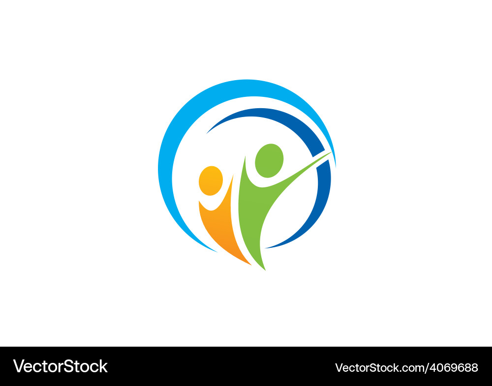 Happy people partner icon logo Royalty Free Vector Image
