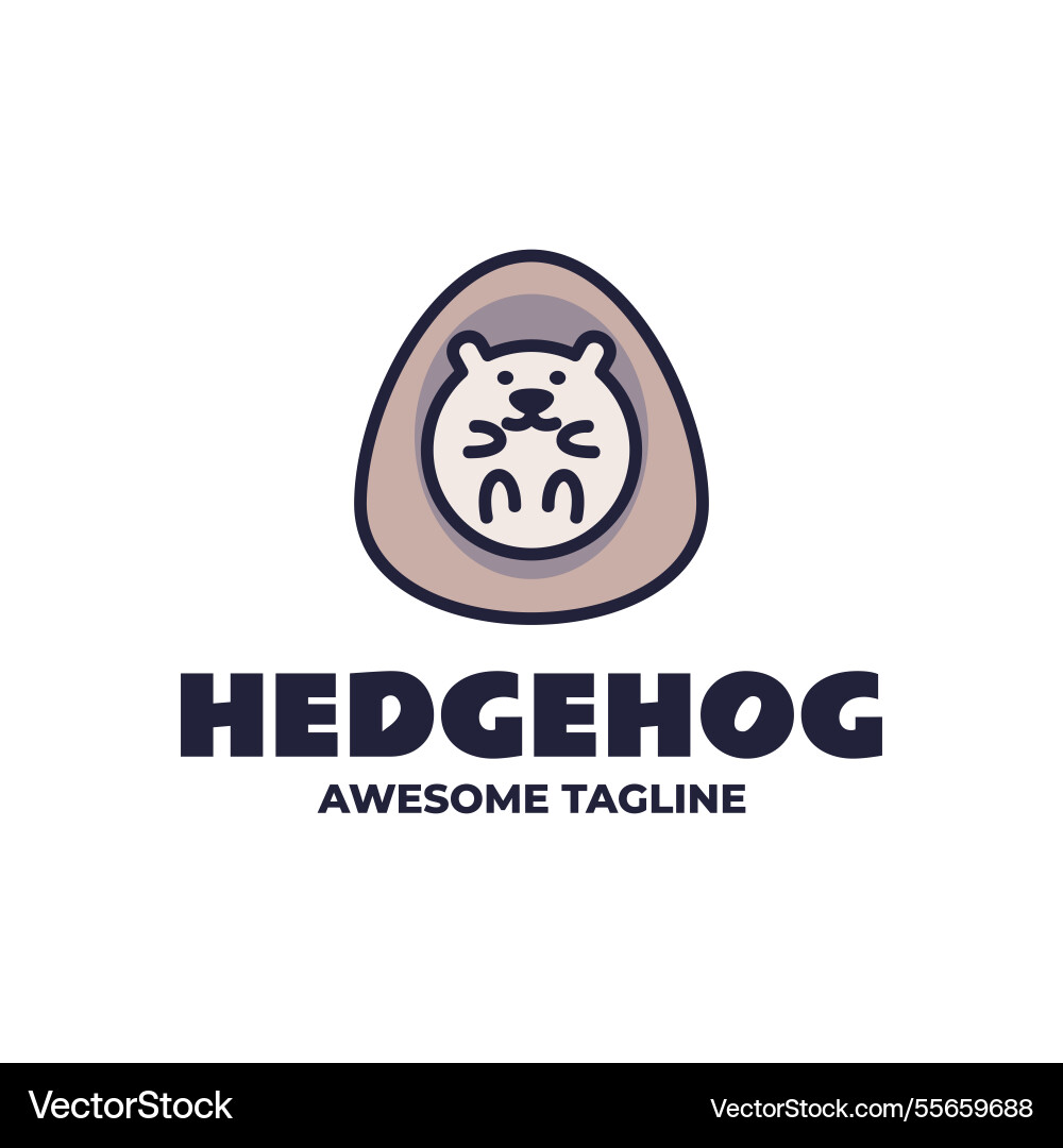 Hedgehog simple mascot logo Royalty Free Vector Image