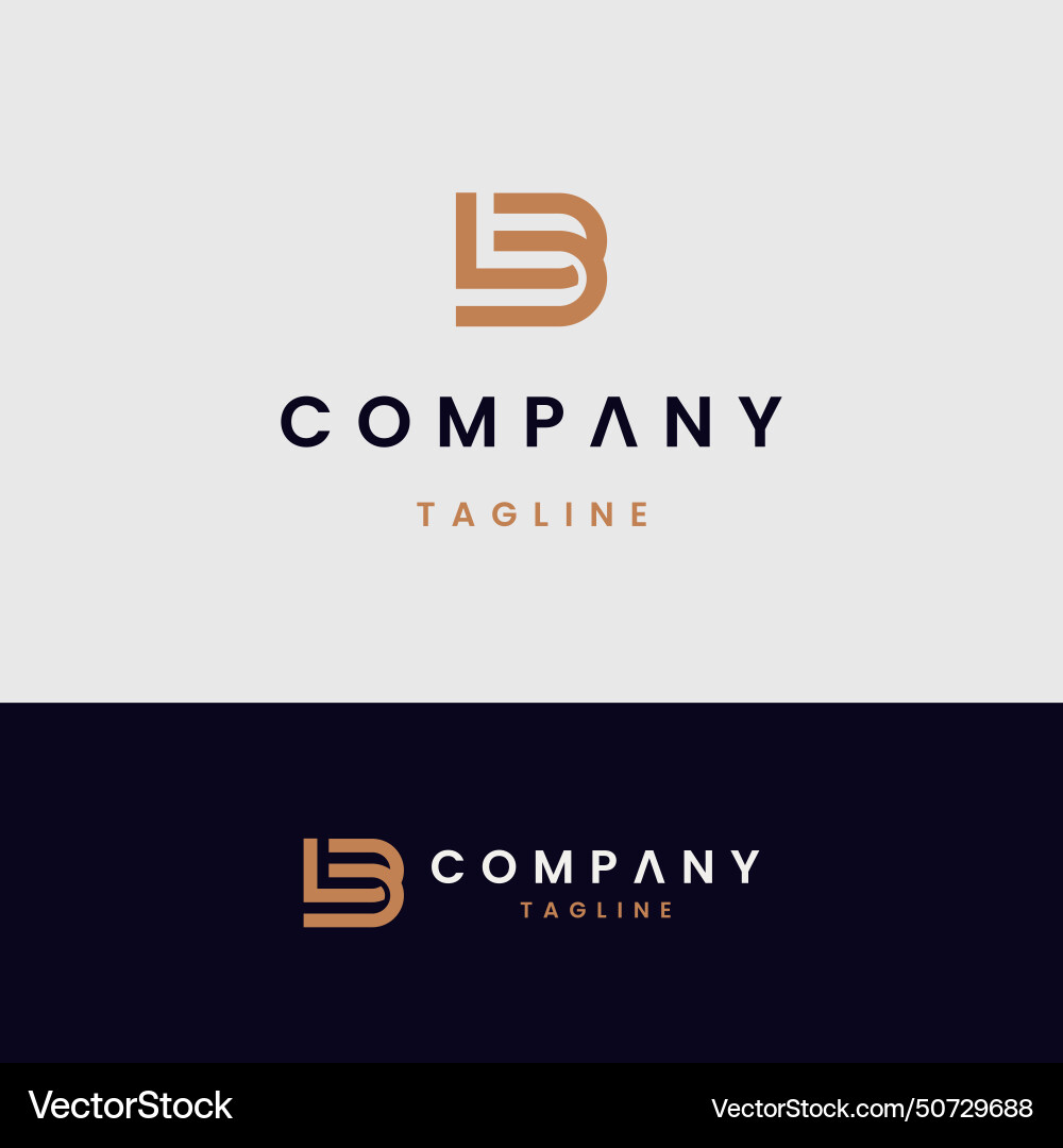 Letter lb simple elegant logo design Royalty Free Vector