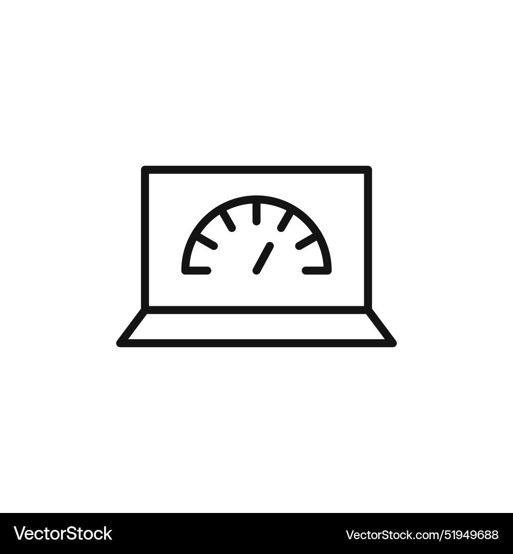 Network speed test logo sign outline Royalty Free Vector