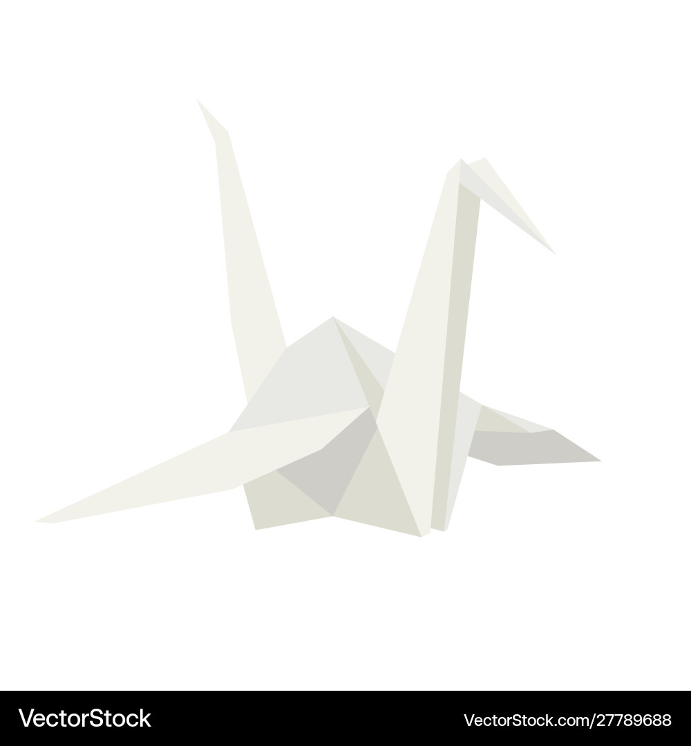Origami white paper crane Royalty Free Vector Image