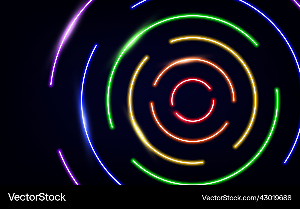 Rainbow colors neon laser swirl Royalty Free Vector Image