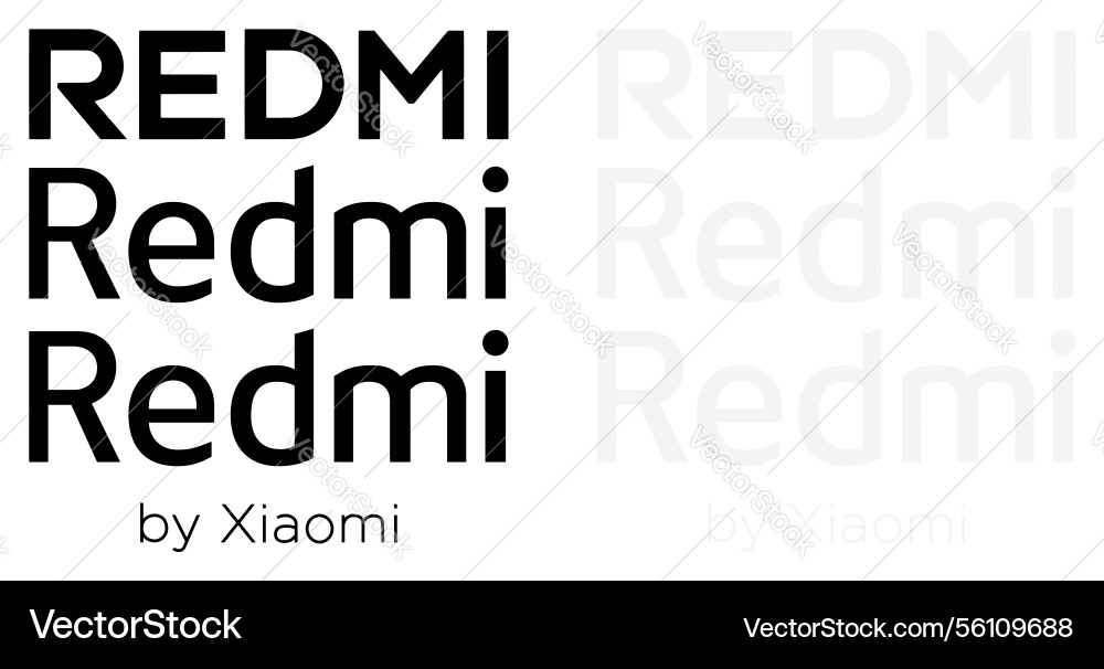 Redmi mobile company brand official logo bundle Vector Image