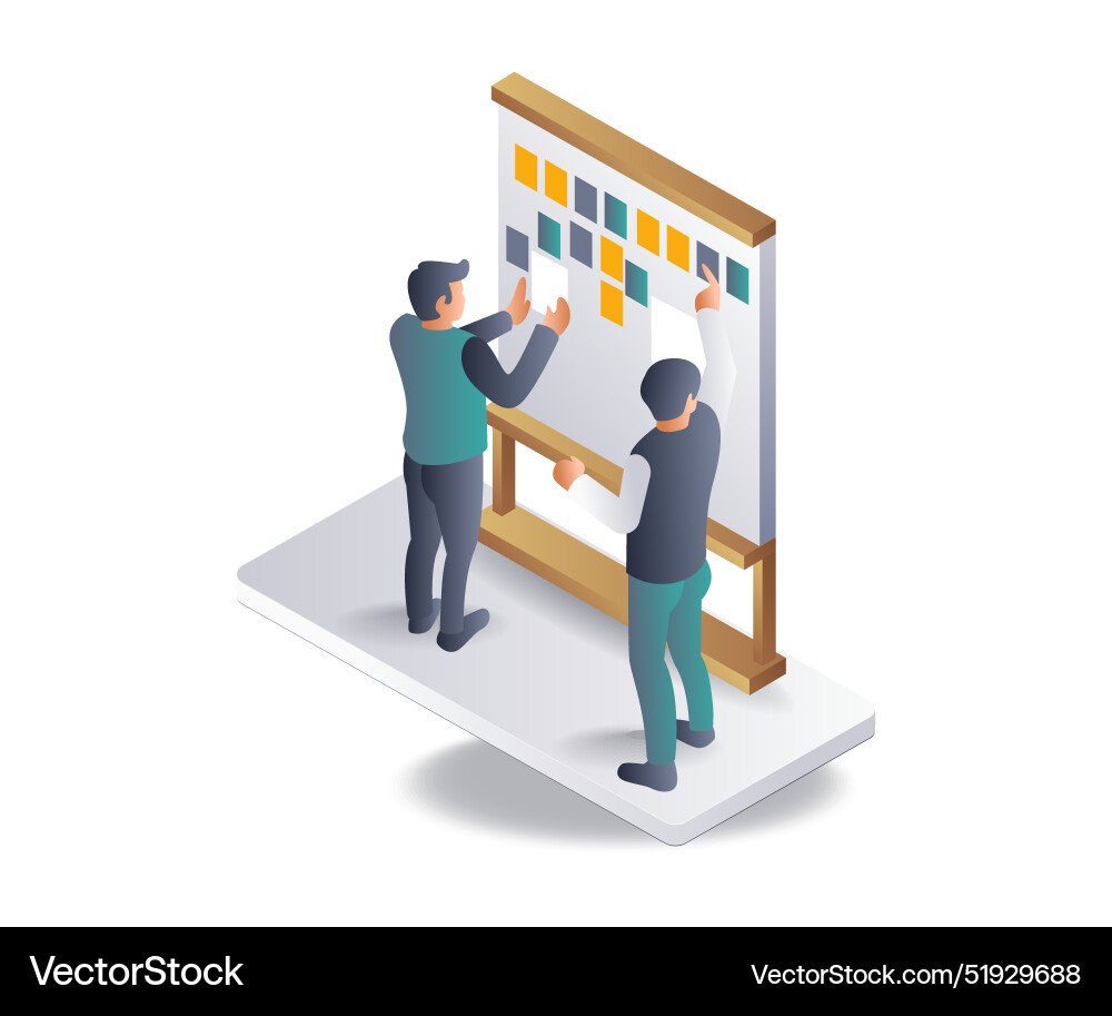Scrum board setup for business planning Royalty Free Vector