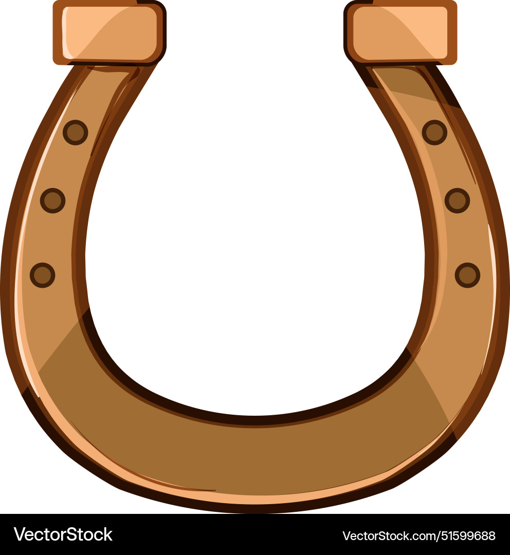 Silhouette horseshoe cartoon Royalty Free Vector Image