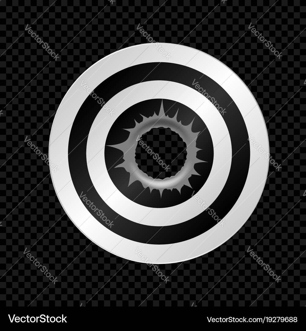 Target with bullet hole Royalty Free Vector Image