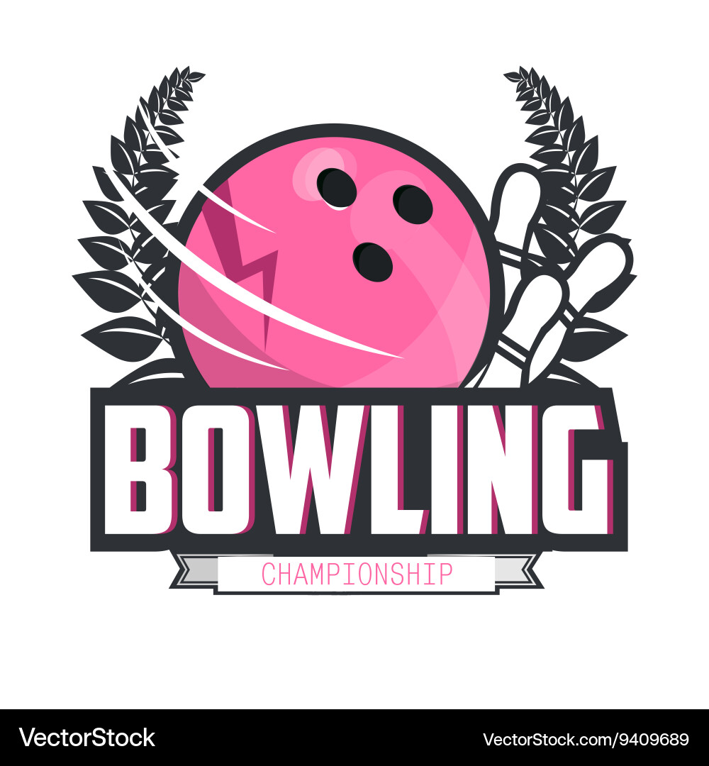 Bowling logo design template emblem tournament Vector Image