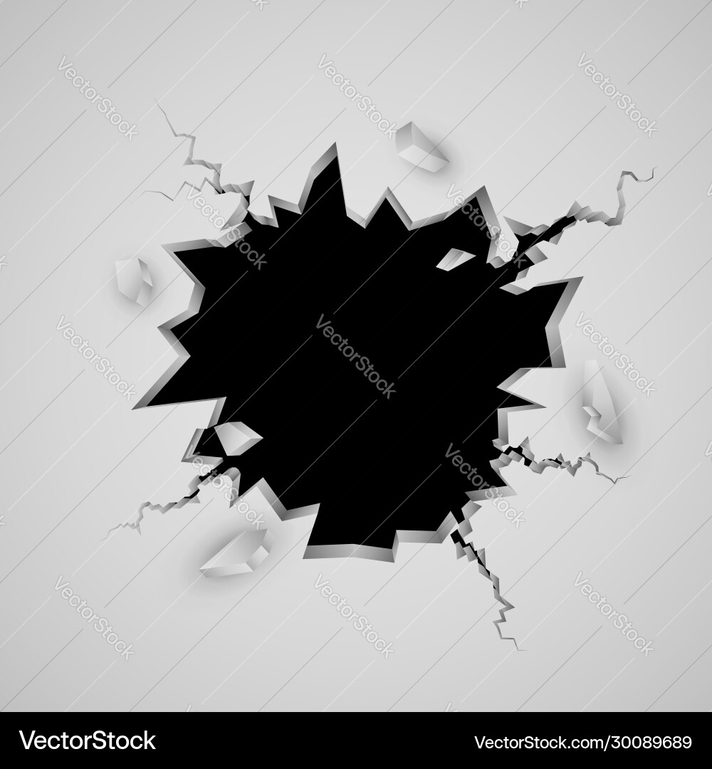 Cracked hole with space for text Royalty Free Vector Image