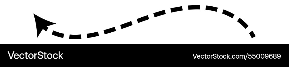 Dashed arrow set doodle dot line thin Royalty Free Vector