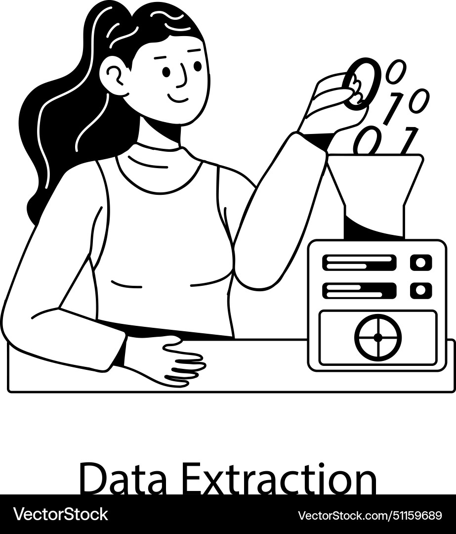 Data extraction Royalty Free Vector Image - VectorStock