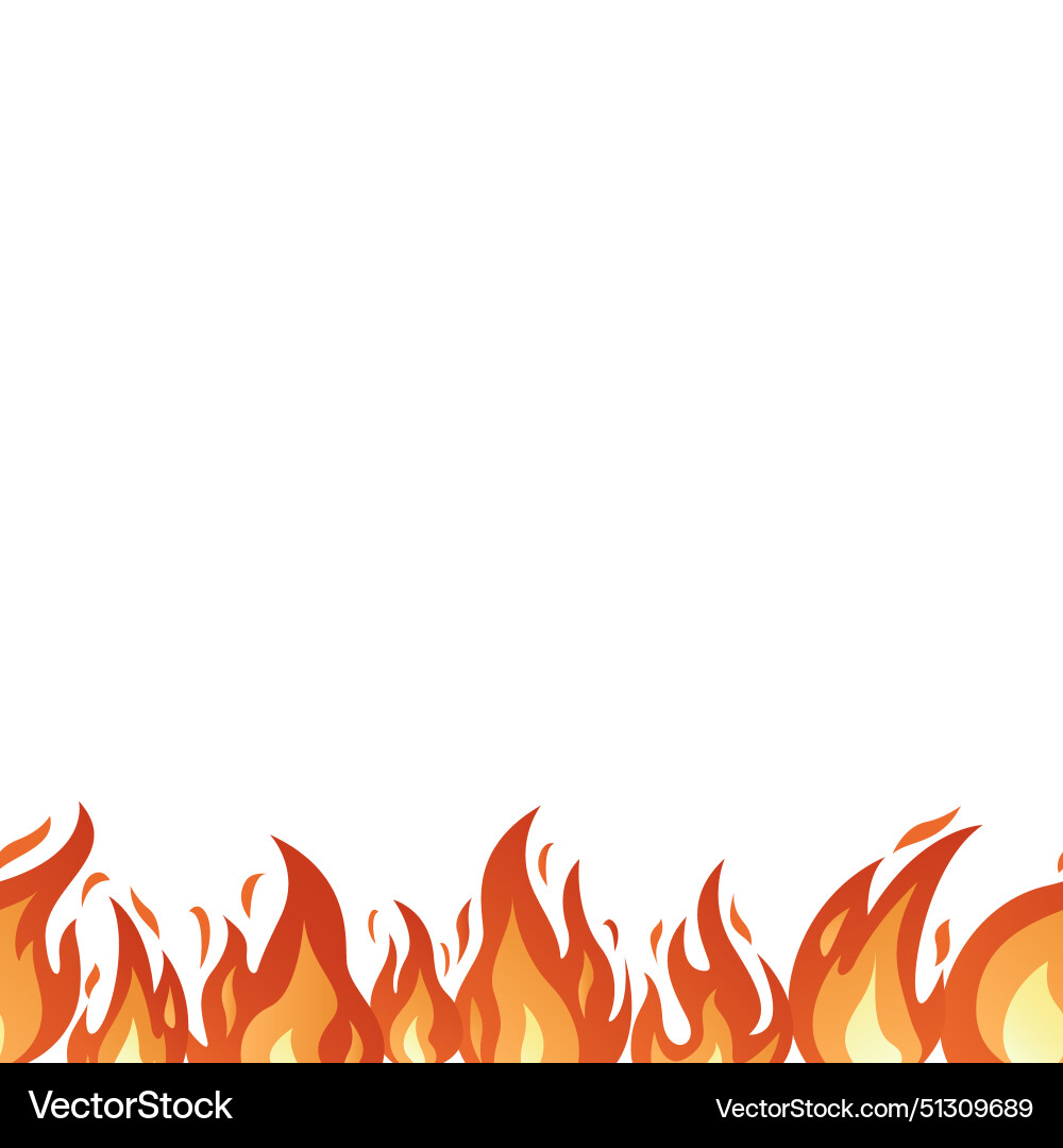 Fire flame seamless border Royalty Free Vector Image
