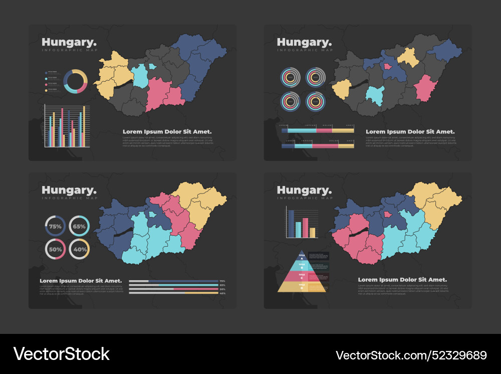 Hungary map infographics Royalty Free Vector Image