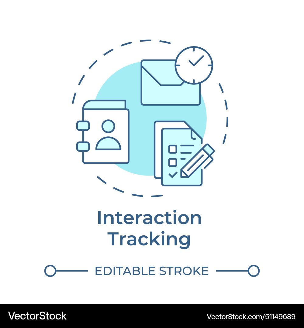 Interaction tracking soft blue concept icon Vector Image