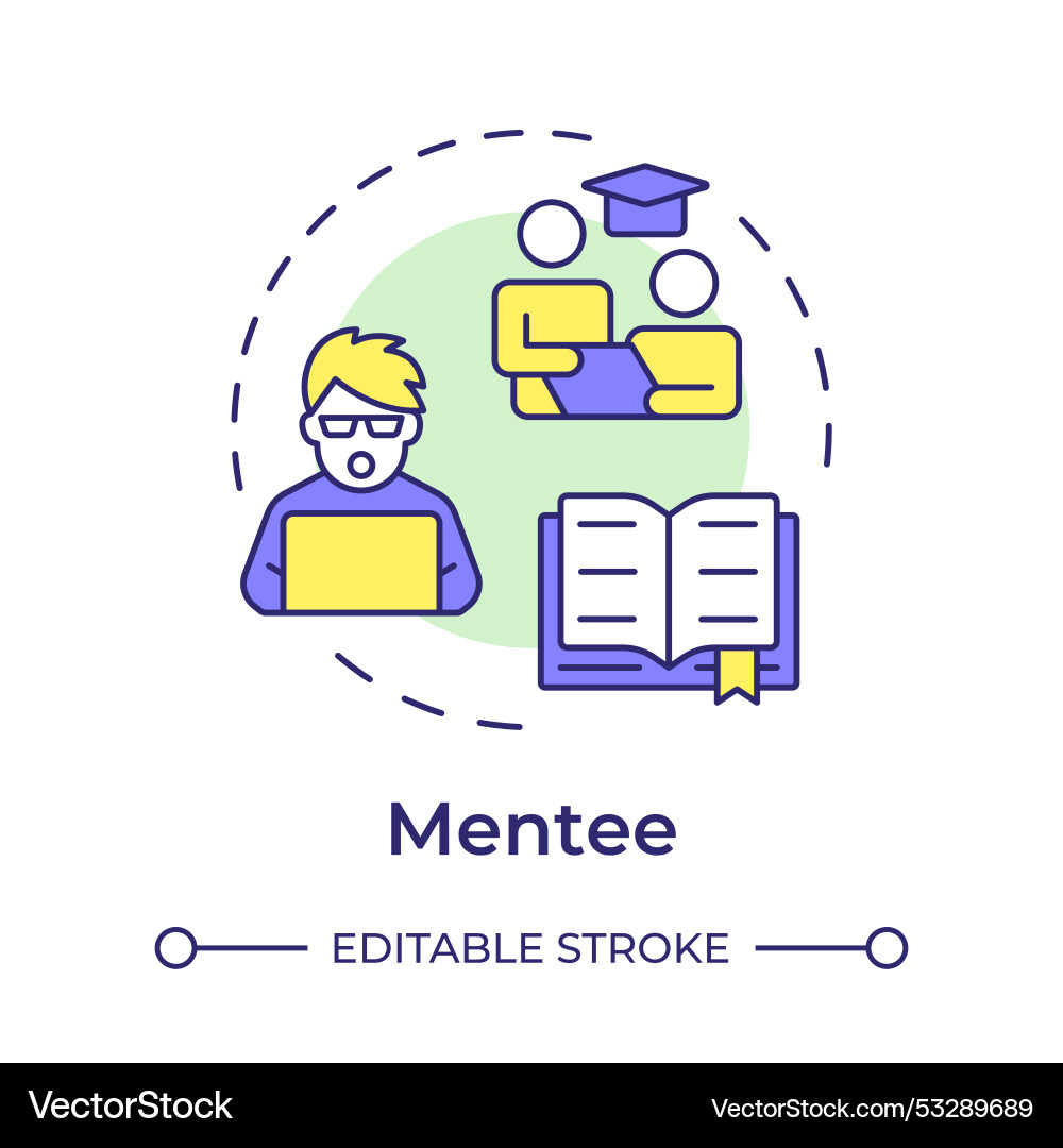 Mentee multi color concept icon Royalty Free Vector Image