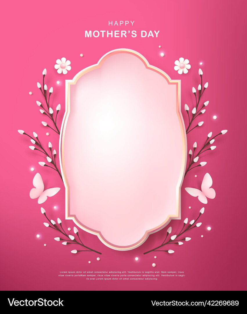 Mothers day background layout in retro frame Vector Image