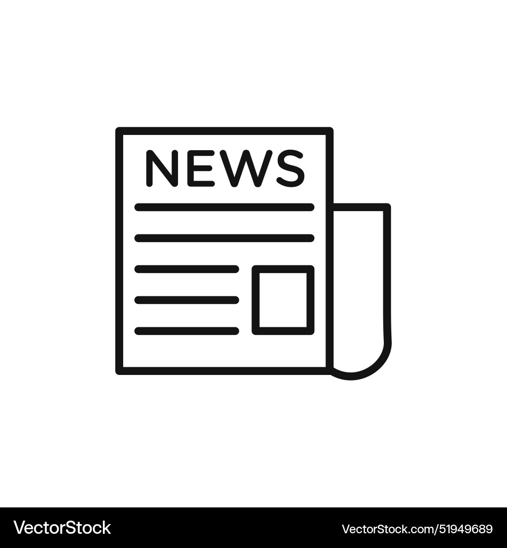 Newspaper logo sign outline Royalty Free Vector Image