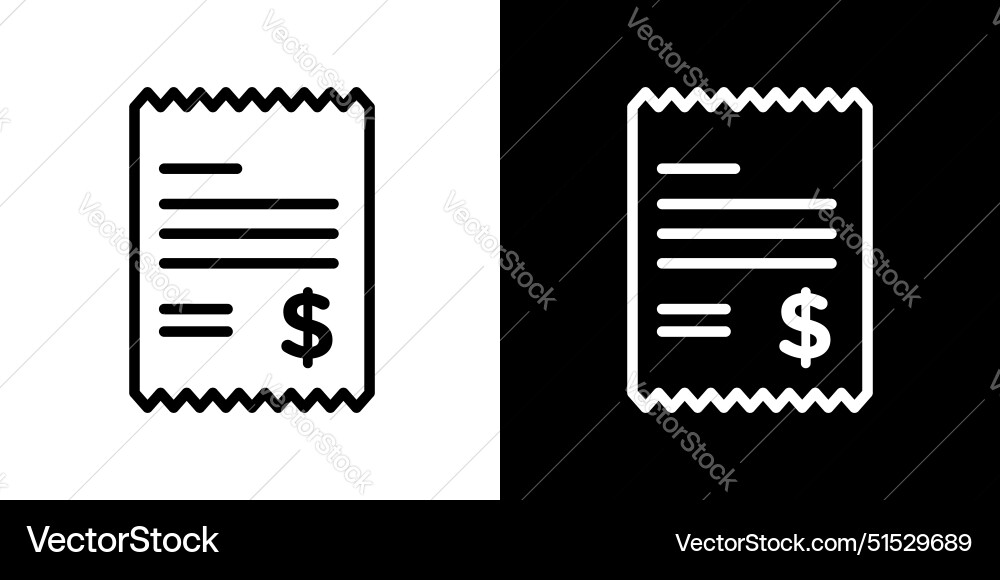 Receipt icon set tax payment symbol order Vector Image