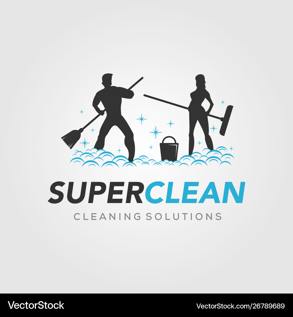 Super clean for cleaning service logo Royalty Free Vector