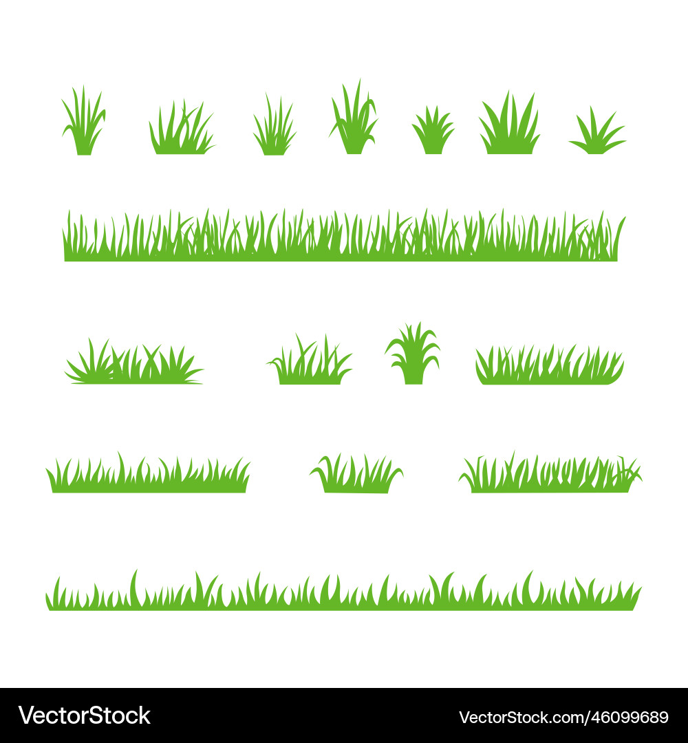 Tufts of green grass a set design elements Vector Image
