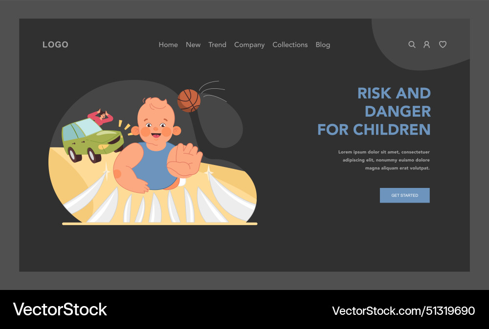 Child safety alert flat Royalty Free Vector Image