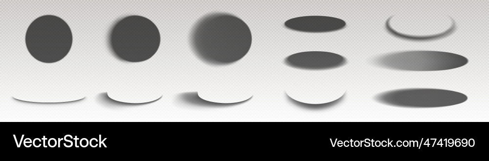Circle drop shadows round and ellipse shades Vector Image