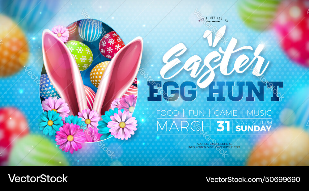 Easter Egg Hunt Party Royalty Free Vector Image