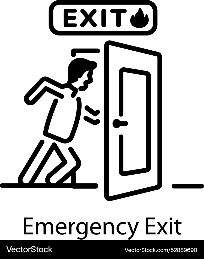 Emergency exit Royalty Free Vector Image - VectorStock