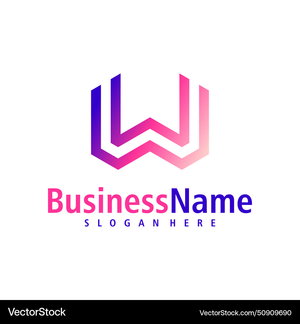 Letter w logo design creative initial Royalty Free Vector